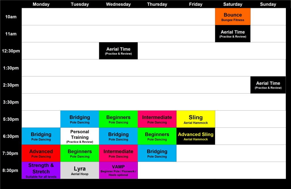 Timetable | iSpin Aerial Dance